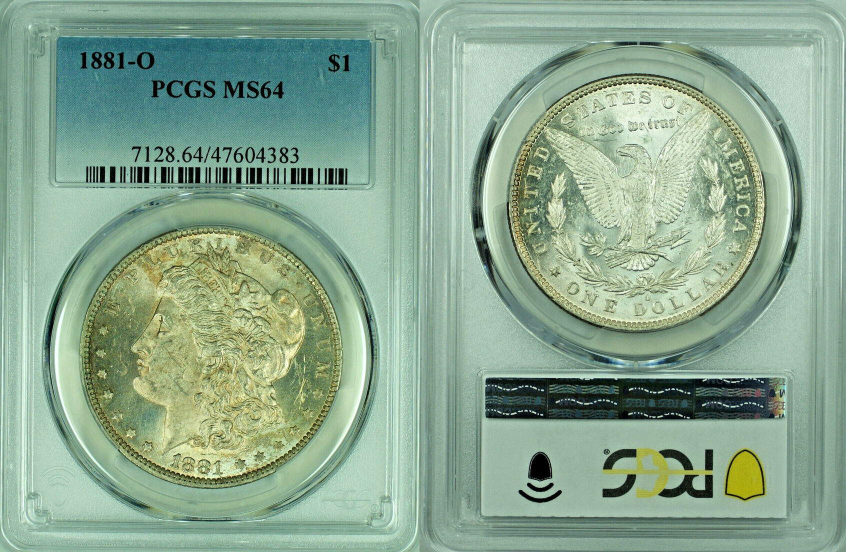 USA Dollar 1881-O Morgan Silver Toned PCGS MS 64 B 47 | MA-Shops