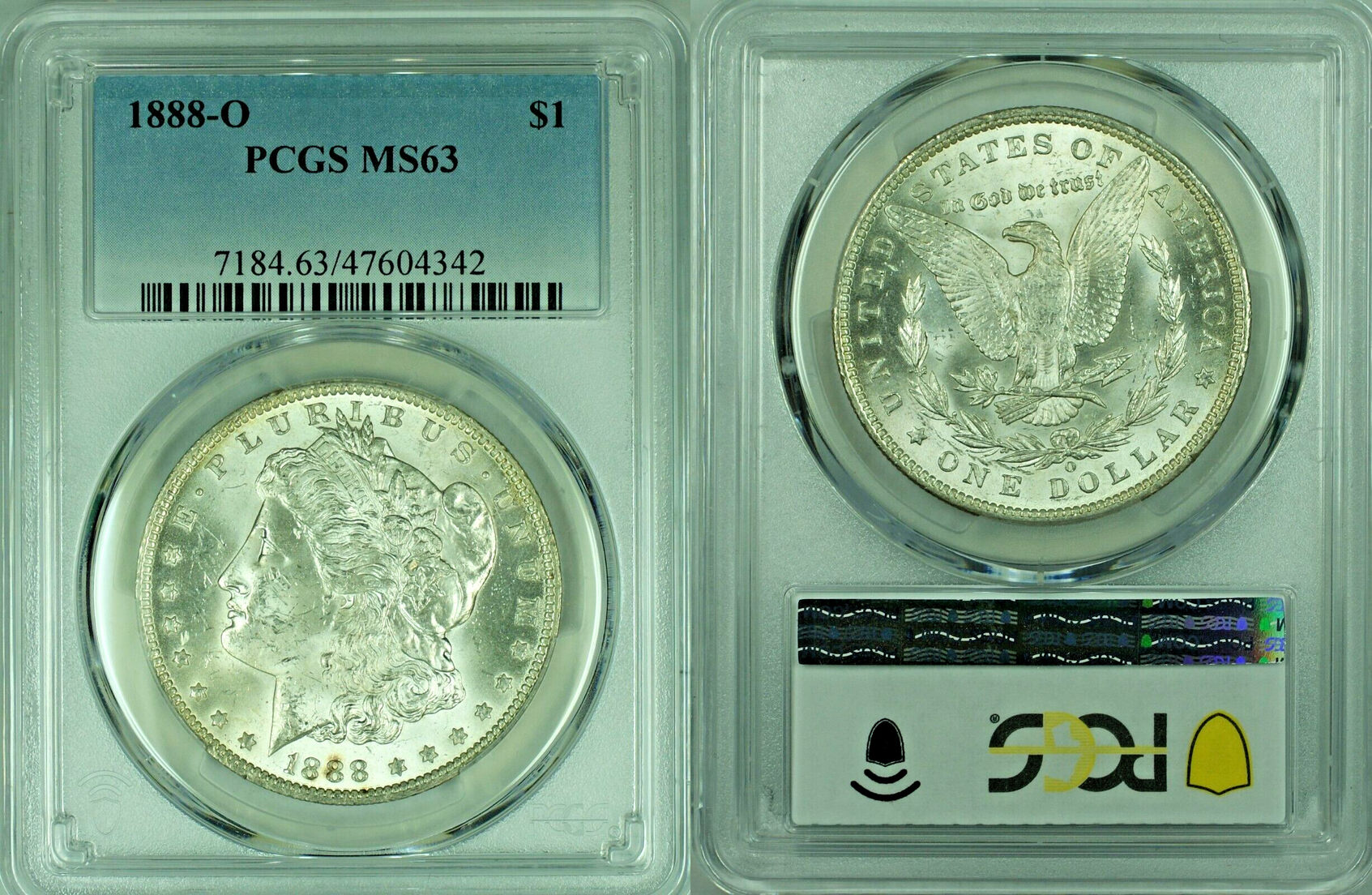 USA Dollar 1888-O Morgan Silver PCGS MS 63 47 | MA-Shops
