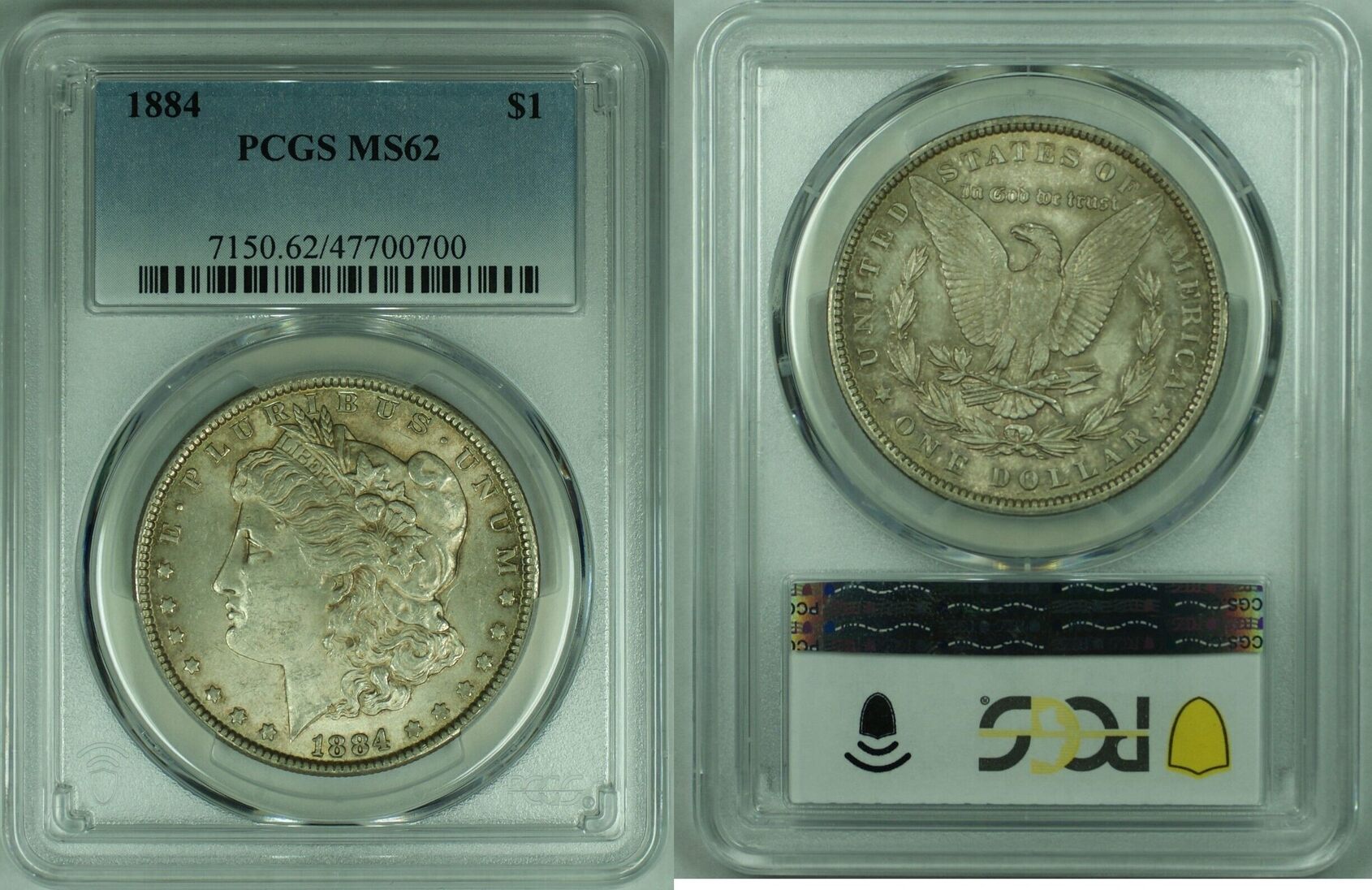US CoinsDollarsMorgan (1878-1921) 1884 Morgan Silver $1 Dollar Toned ...