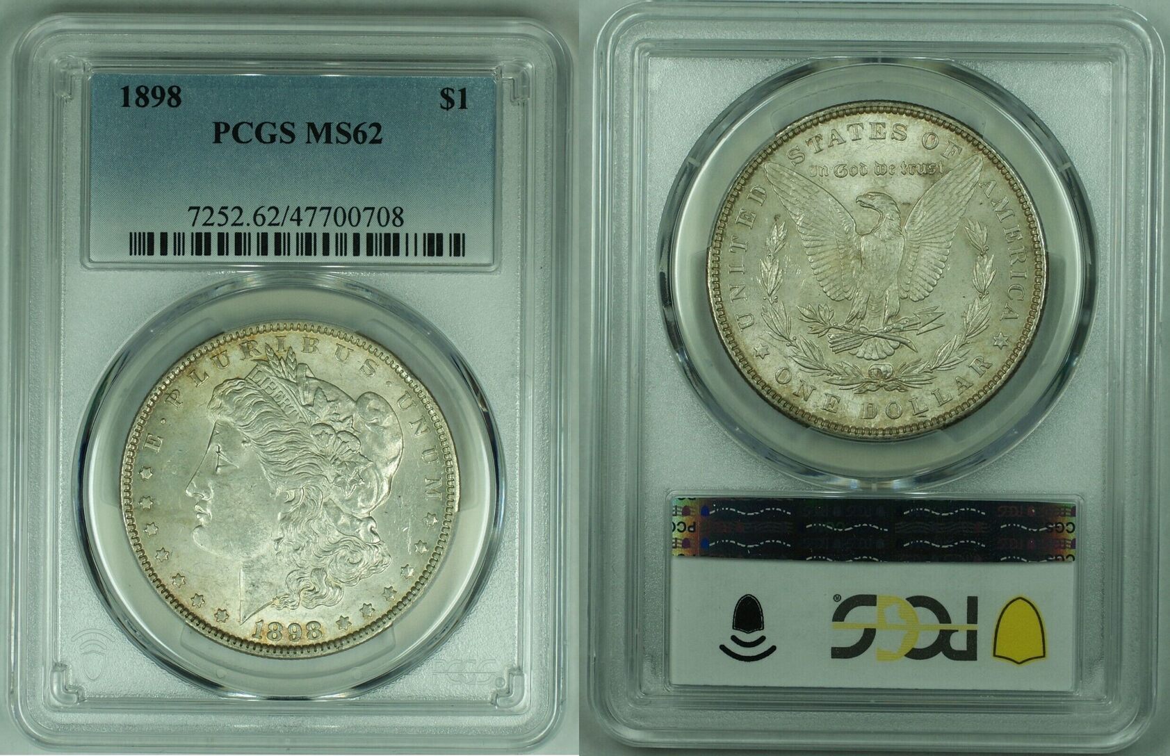 USA 1898 Morgan Silver $1 Dollar Coin PCGS MS 62 (8) | MA-Shops