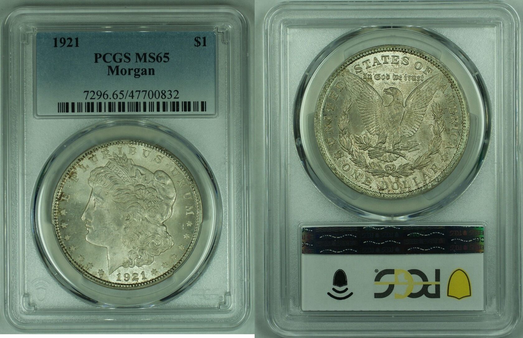 USA 1 Dollar 1921 Morgan Silver $ Coin PCGS MS 65 (17) C | MA-Shops