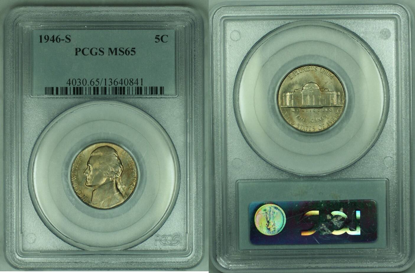 USA Jefferson Nickel 1946-S 5C PCGS MS 65 | MA-Shops