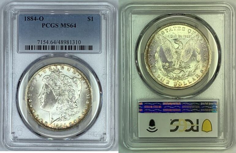 USA 1 Dollar 1884-O Morgan Silver $ Coin PCGS MS 64 (7) C | MA-Shops
