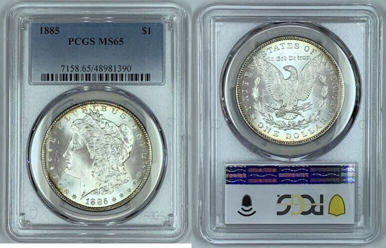 USA 1 Dollar 1885 Morgan Silver $ Coin PCGS MS 65 (7) | MA-Shops