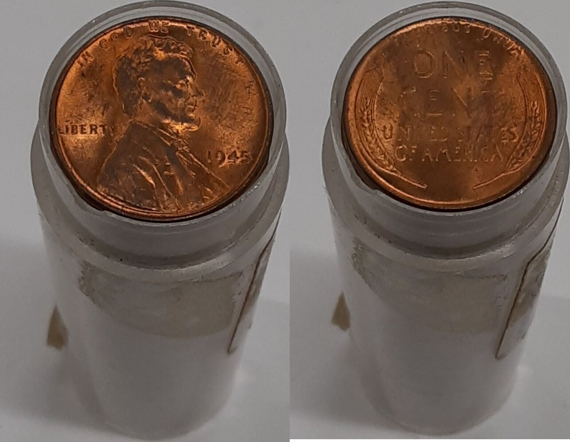 US CoinsSmall CentsLincoln Wheat (1909-1958) 1945 Lincoln Cent Roll ...