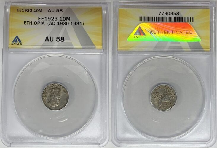 Weltmünzen EE1923 Ethiopia 10 Matona Coin AD 1930-1931 ANACS AU 58 W6 | MA-Shops