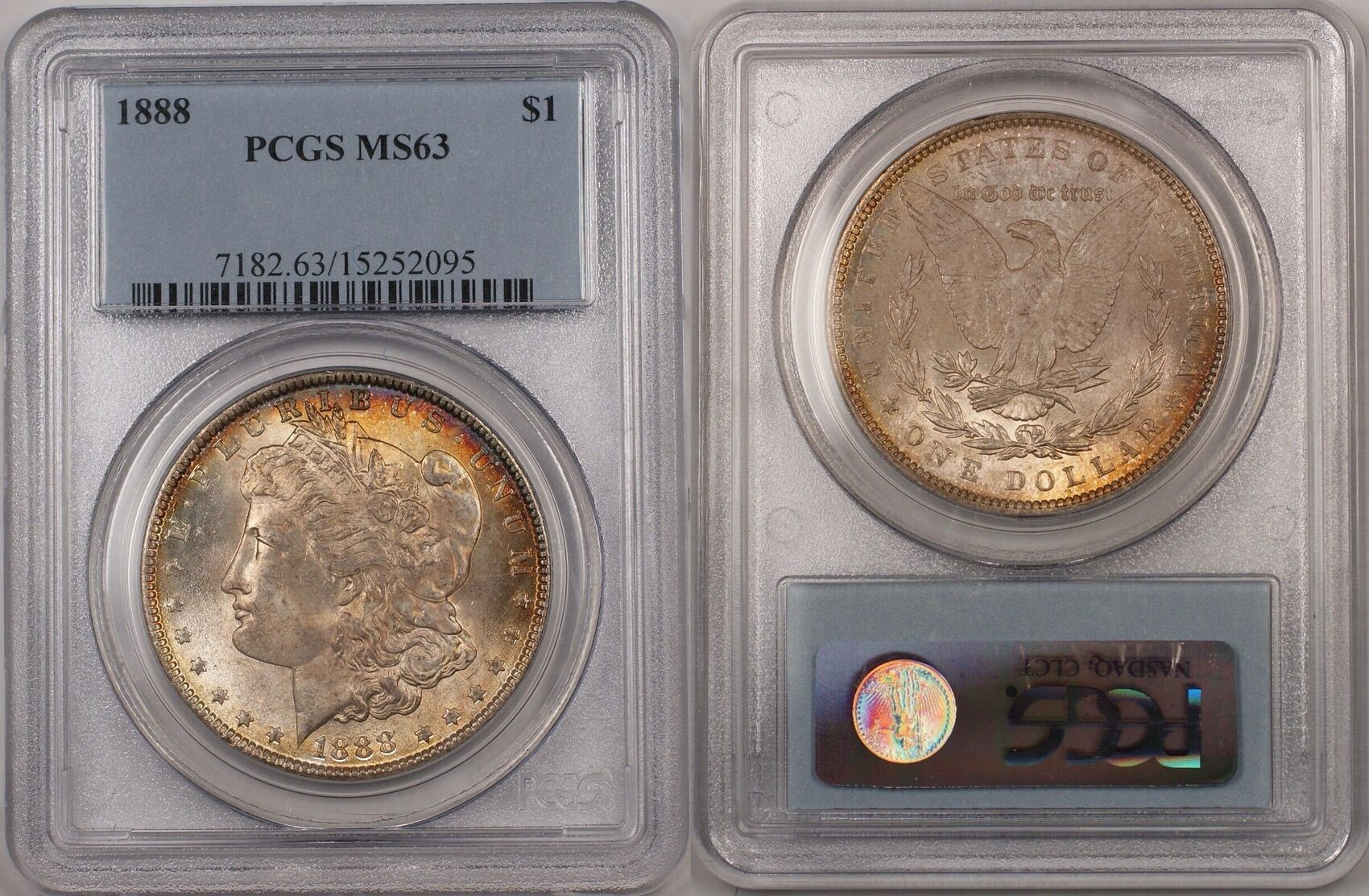 USA $1 Coin 1888 Morgan Silver Dollar PCGS MS-63 Better Coin Toned (BR-21 A) PCGS MS-64 In our ...
