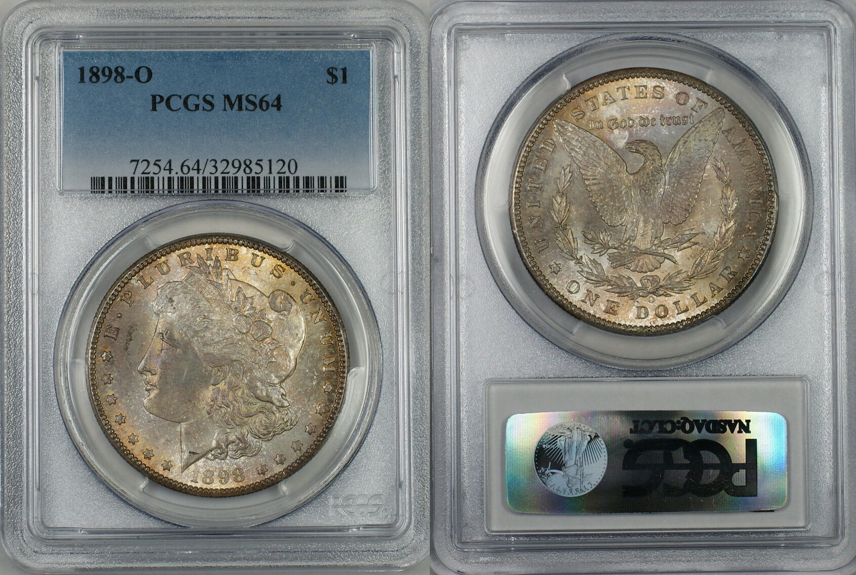 USA 1898-O Morgan Silver Dollar $1 Coin PCGS MS-64 Nicely Toned (Ta) | MA-Shops