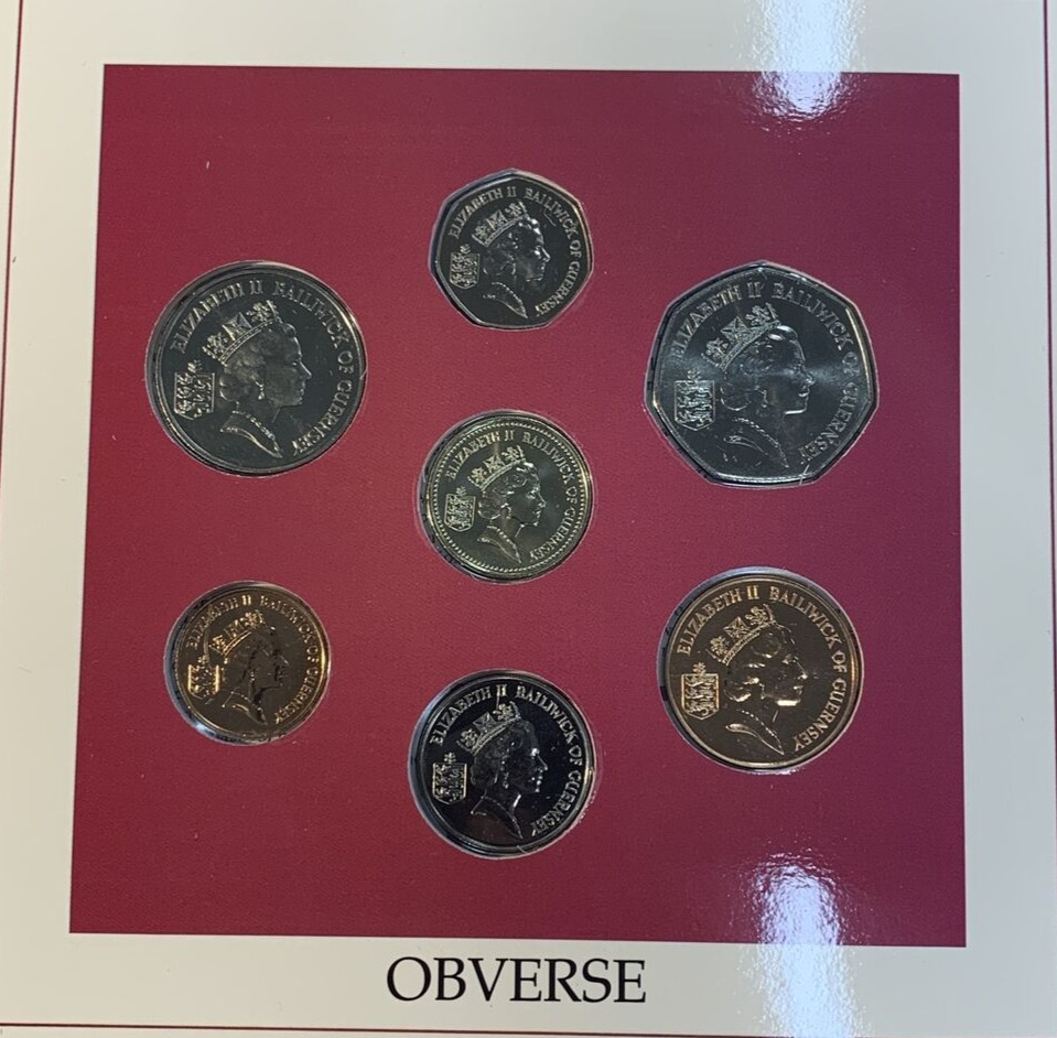 Weltmünzen 1989 Guernsey Brilliant Uncirculated 7 Coin Set (Royal Mint) | MA-Shops