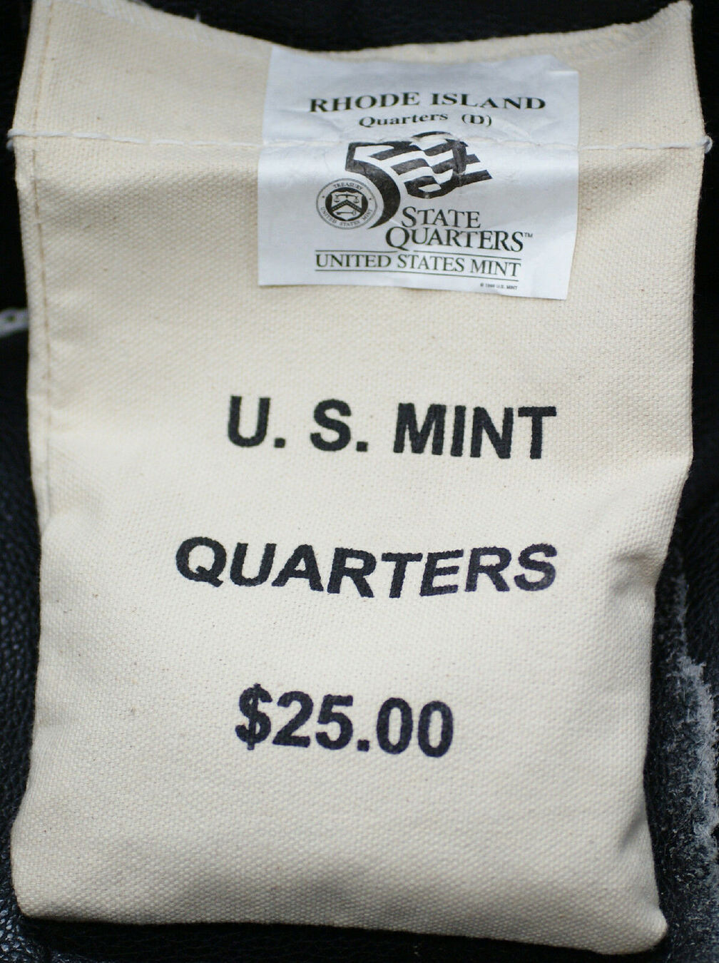 USA $25 US Mint Sewn BU 2001-D Rhode Island State Quarters Bag Original ...