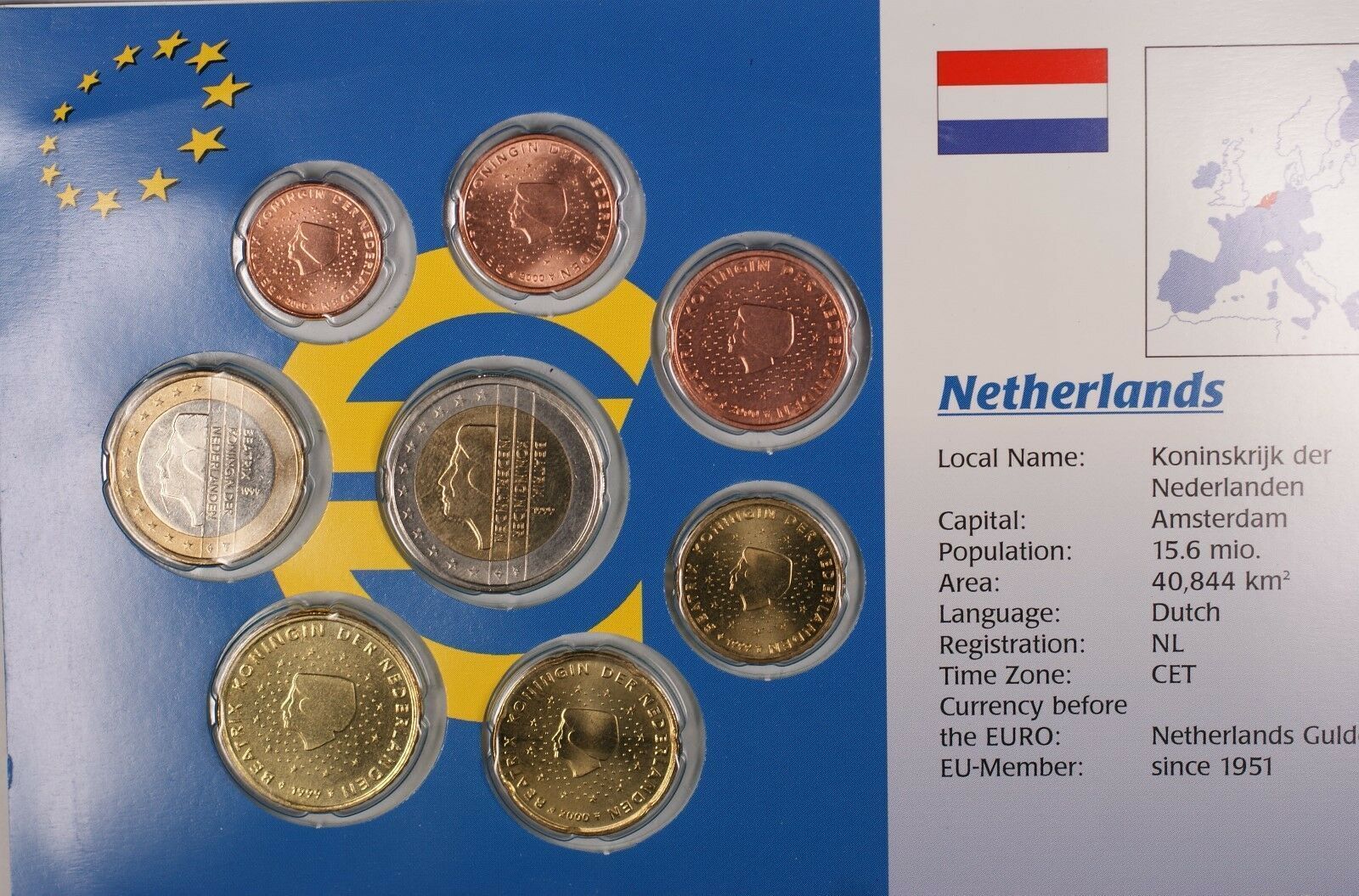 Weltmünzen Netherlands Euro Uncirculated 8 Coin Set Mixed Dates 1999 ...