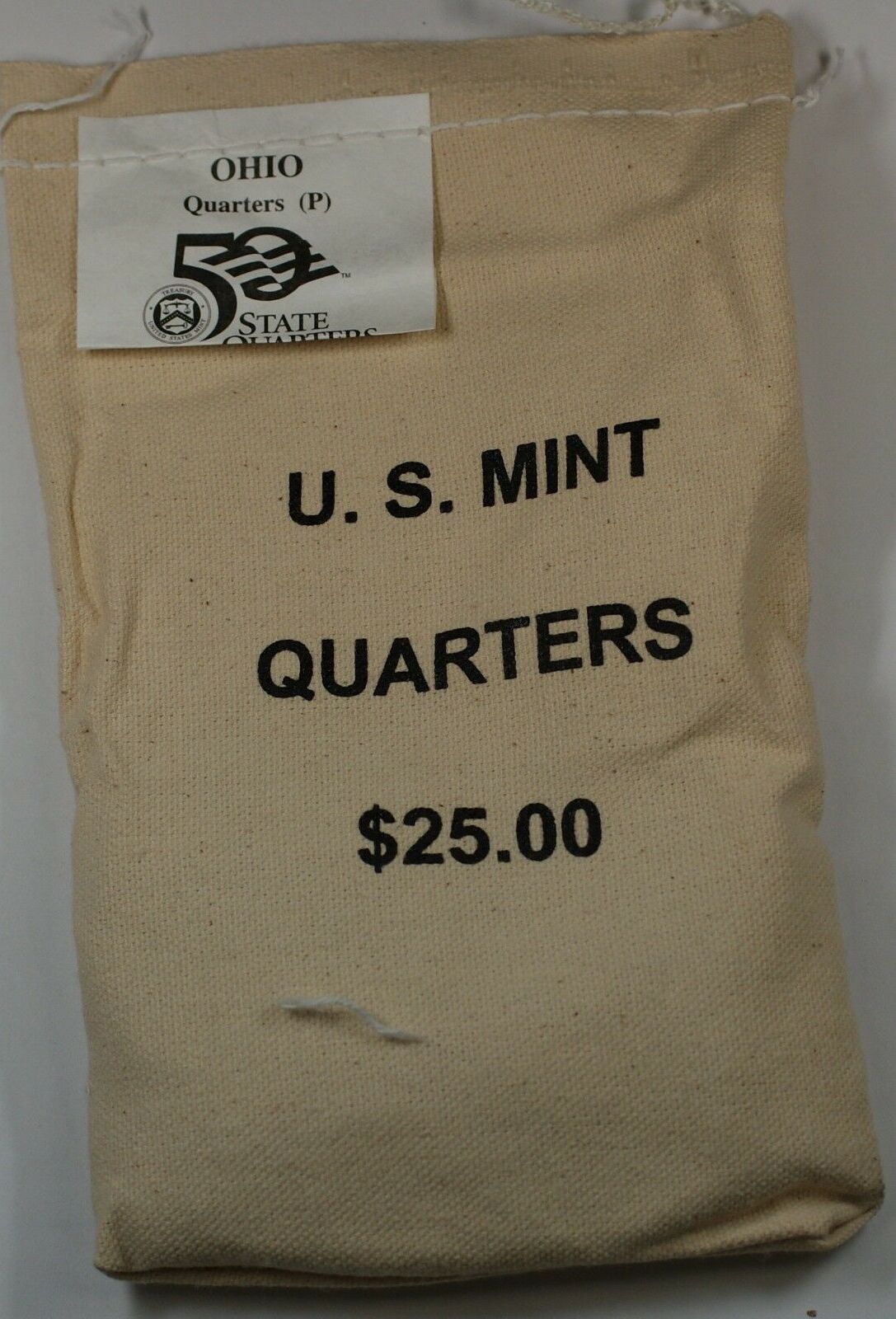 USA $25 US Mint Sewn BU 2002-P Ohio State Quarters Bag in Original Bag ...