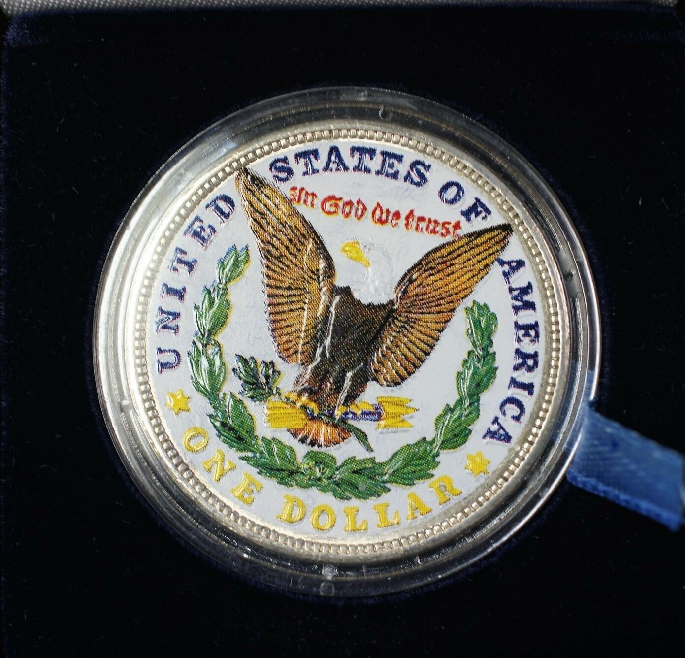 USA Dollar 1921 American Morgan Silver $1 Beautifully Colorized Coin on ...