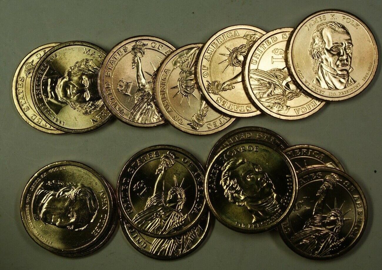 USA Dollar Mini-Roll of 15 BU Presidential Coins $1 2007-2010 Littleton ...