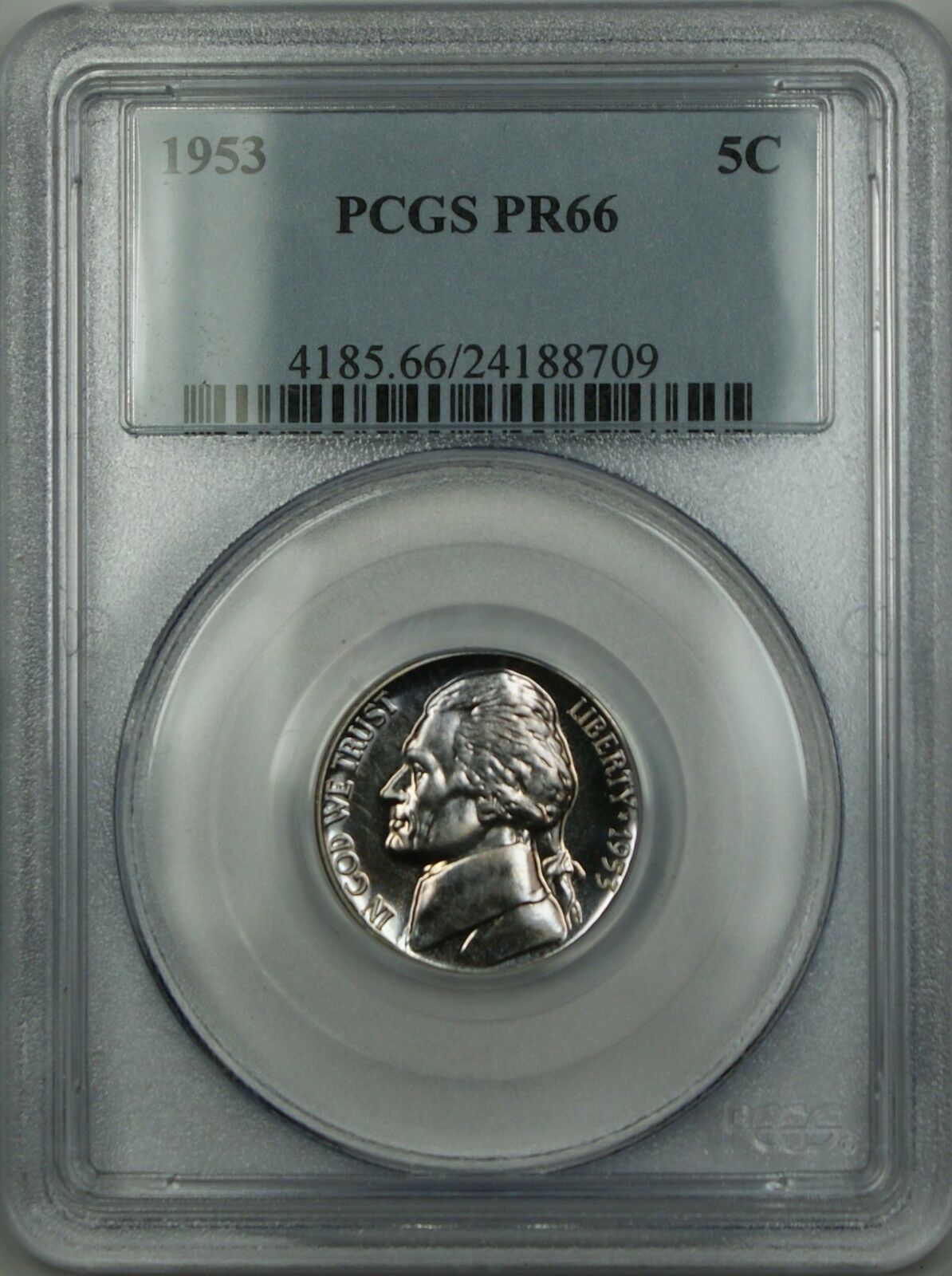 USA 1953 Proof Jefferson Nickel 5c Coin PCGS PR-66 Gem ANACS PR-66 Gem | MA-Shops