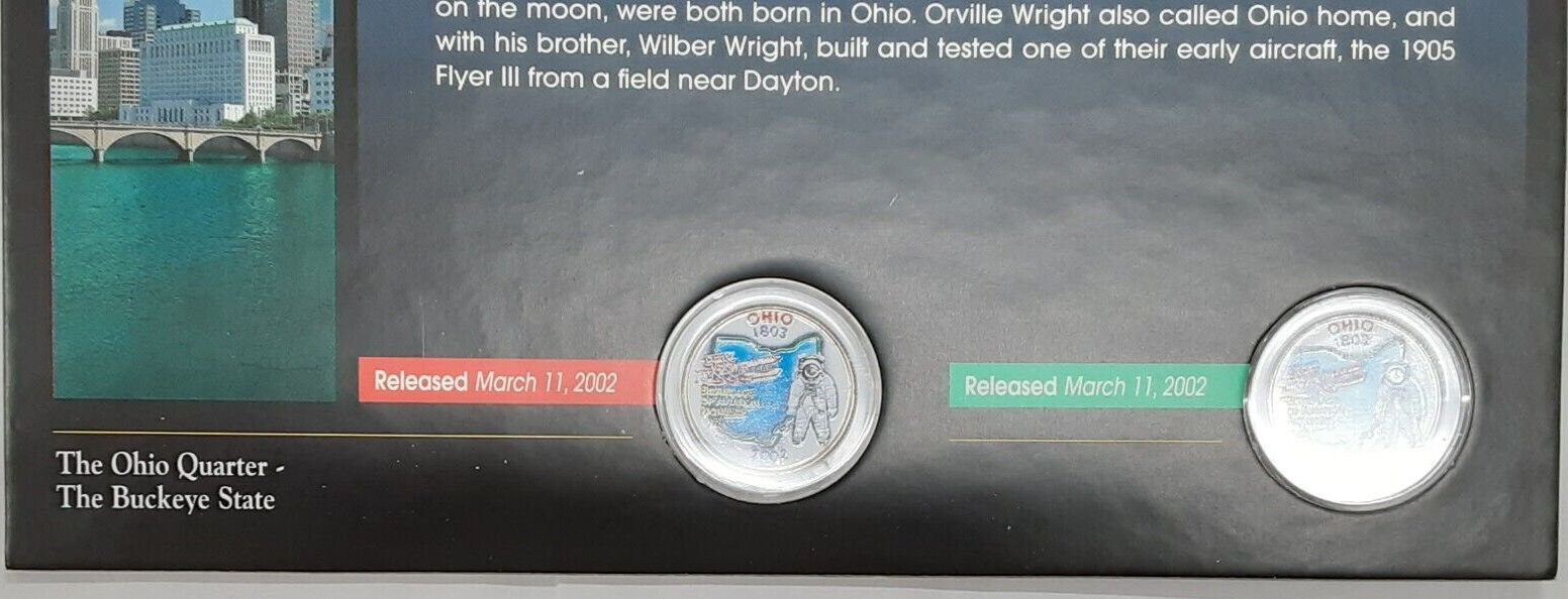 US CoinsQuartersState Quarters (1999-2008) (2) 2002 Ohio Colorized ...
