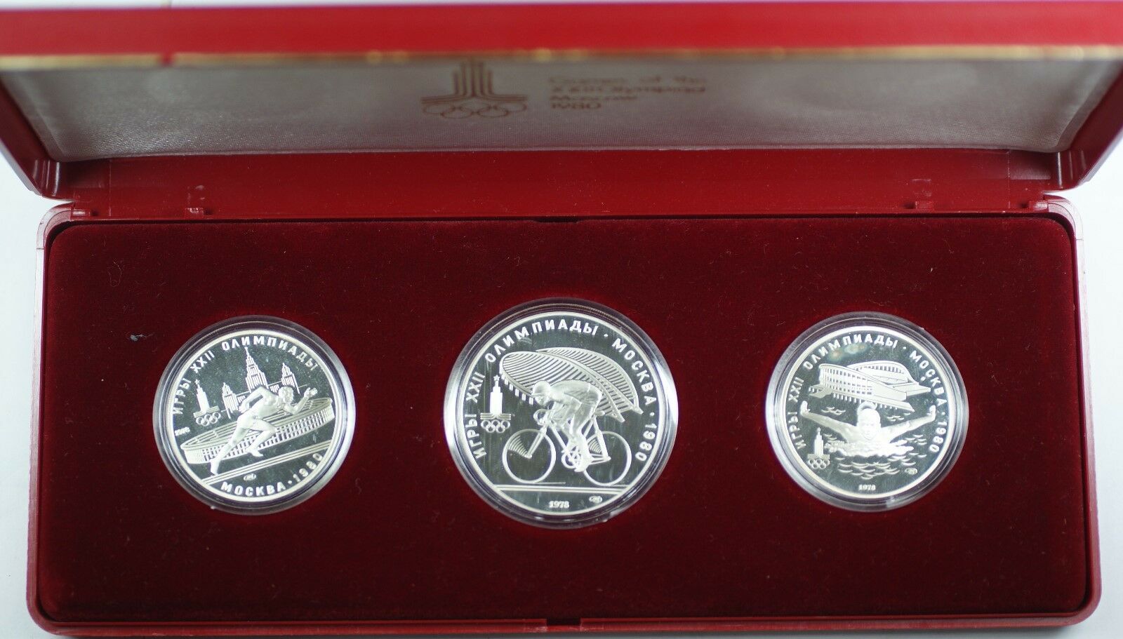 Weltmünzen 1980 1978 10 and 5 Ruble Russia Commemorative Silver Proof 3 ...