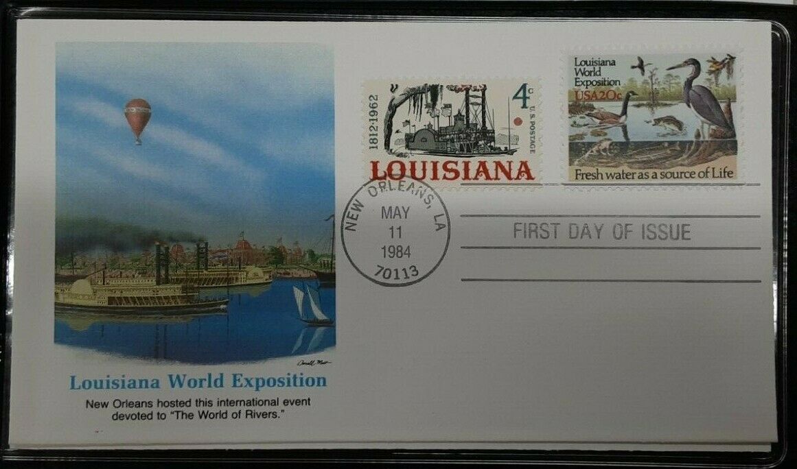 Briefmarken 1982 Louisiana World Exposition Commemorative Stamps W/FDC ...