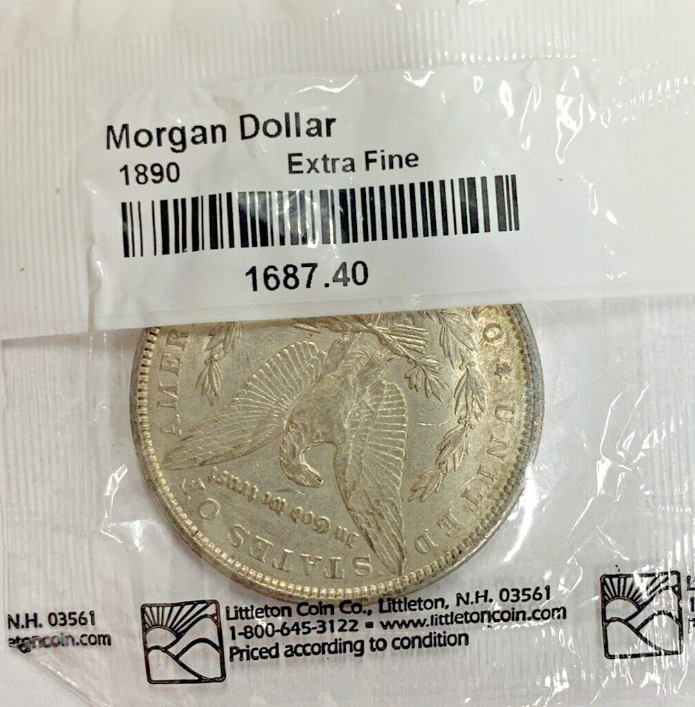 USA Dollar 1890 Morgan Silver XF/EF Littleton Coin | MA-Shops