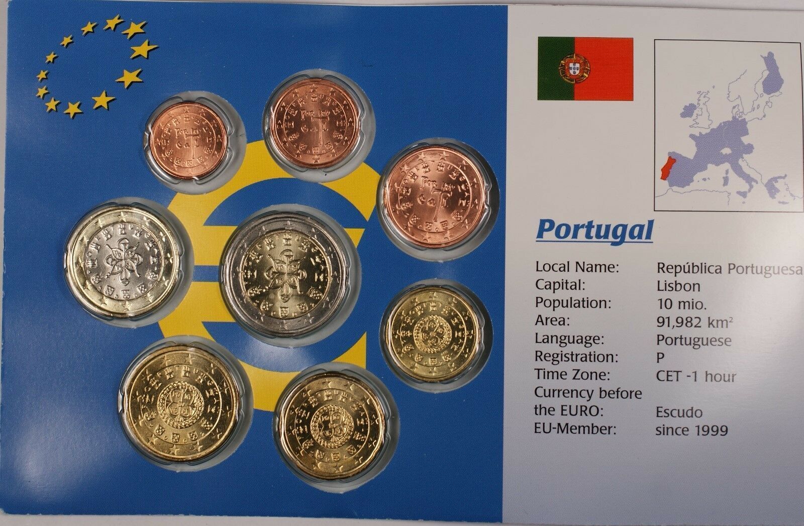 European CoinsPortugal Portugal Euro Uncirculated 8 Coin Set Mixed ...