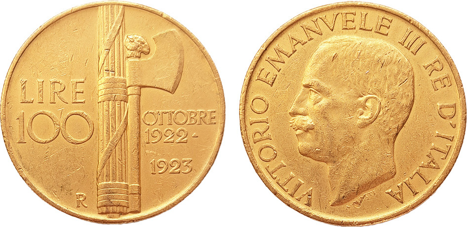 Italy 1922-1923 100 lire Victorio Emmanuel III. ss | MA-Shops