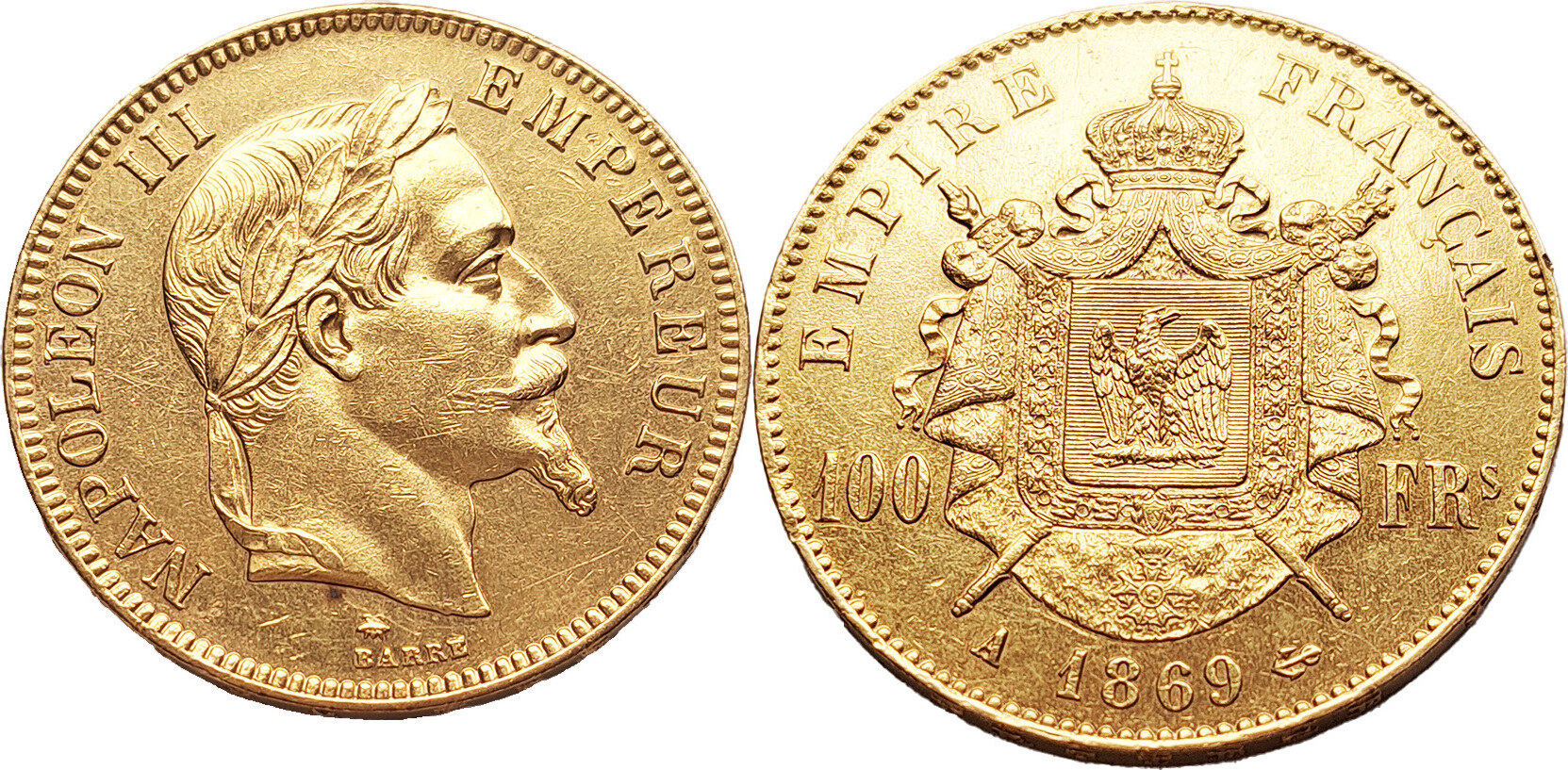 France 100 francs 1869 Napoleon III.-Emperor ss | MA-Shops