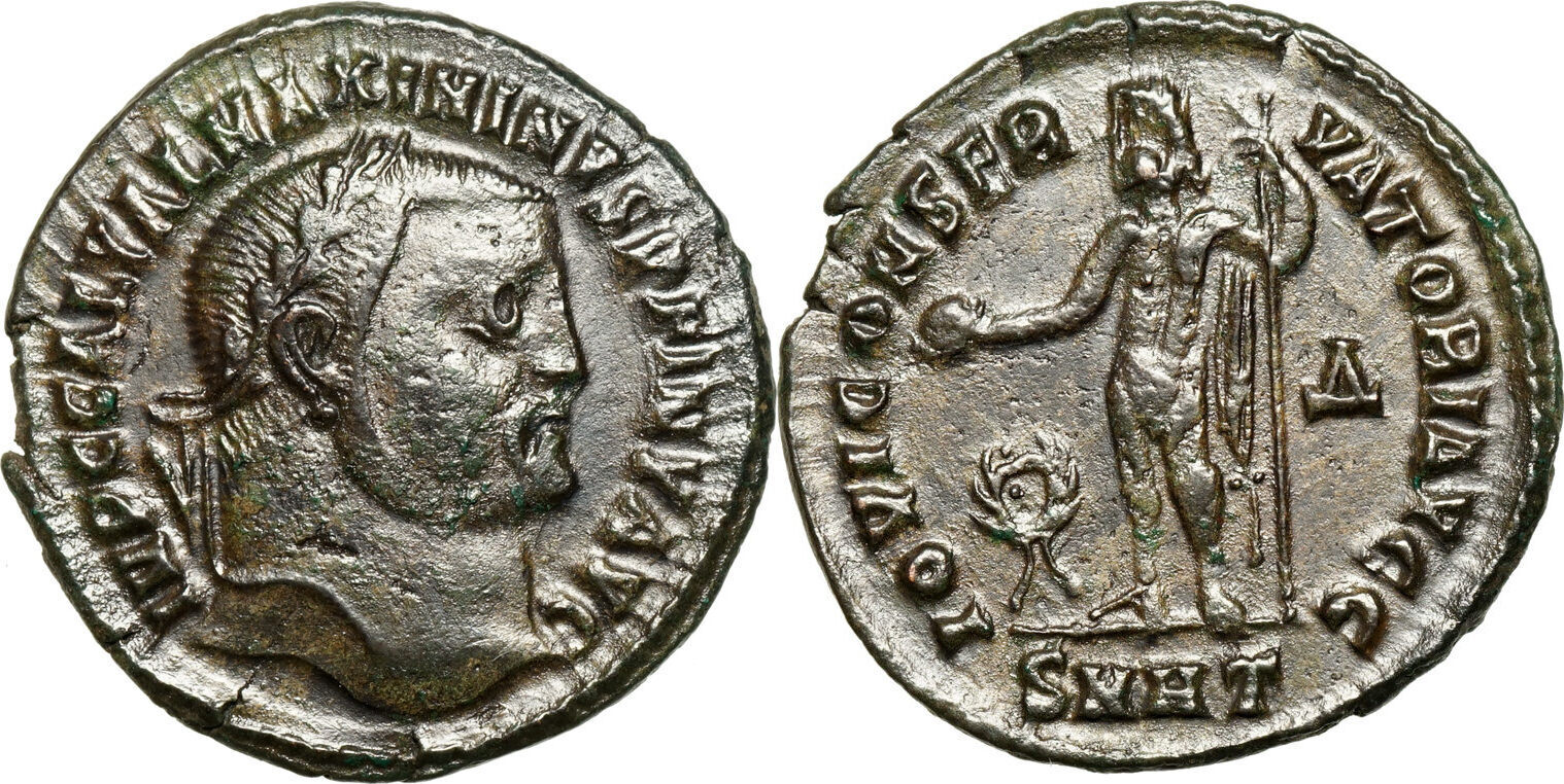 Maximinus II. (311-313) Æ Follis Heraclea, Jupiter mit Globus, SEHR ...