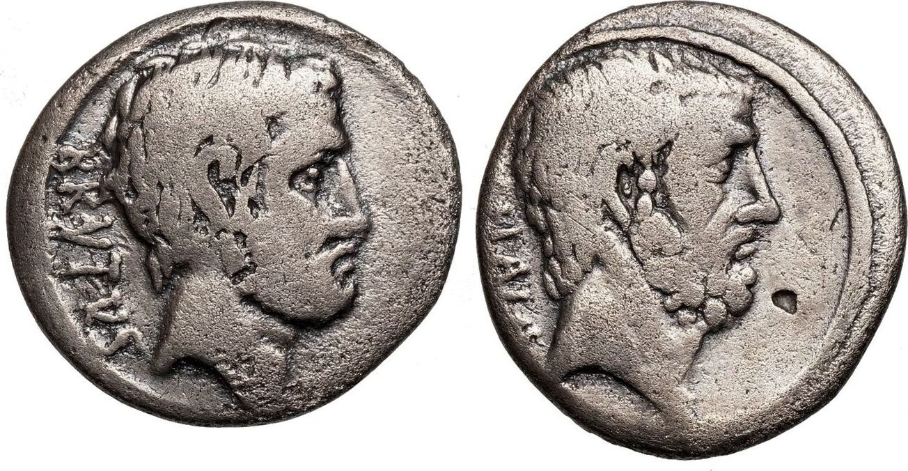 M. Junius BRUTUS (54 BCE) AR Denar C. Servilius Ahala/L. Junius Brutus ...