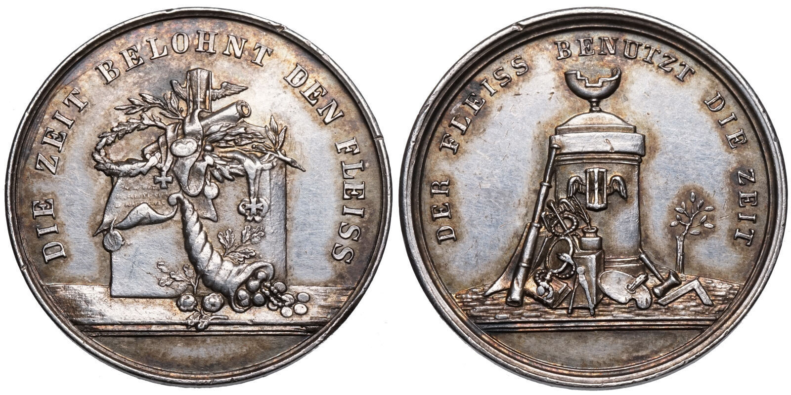 Fleißmedaille, um 1800 AR Medaille Daniel Friedrich Loos DIE ZEIT ...