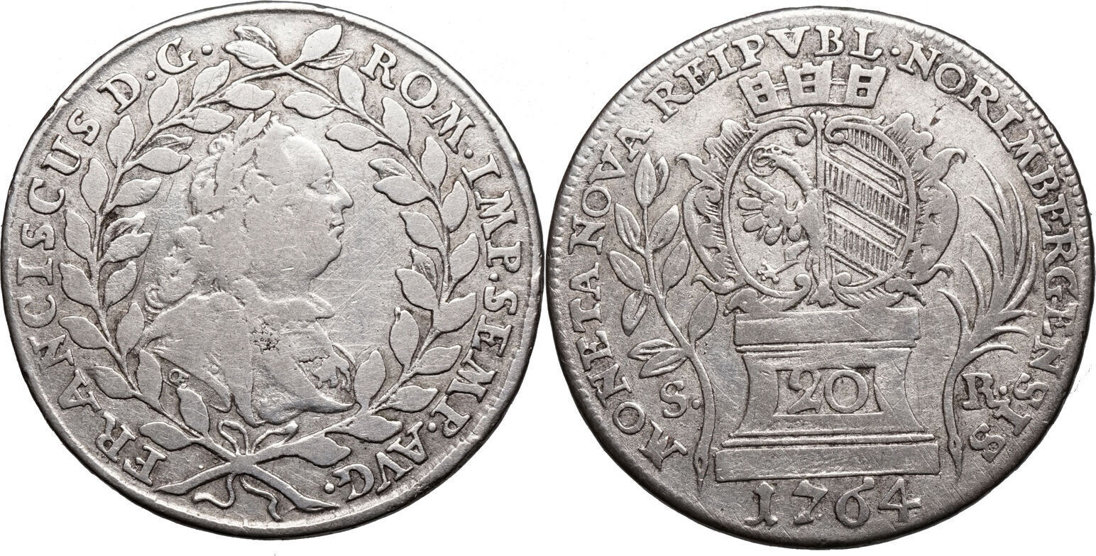 Franz I. Stephan (1745-1765) 20 Kreuzer 1764, Nürnberg f. ss | MA-Shops