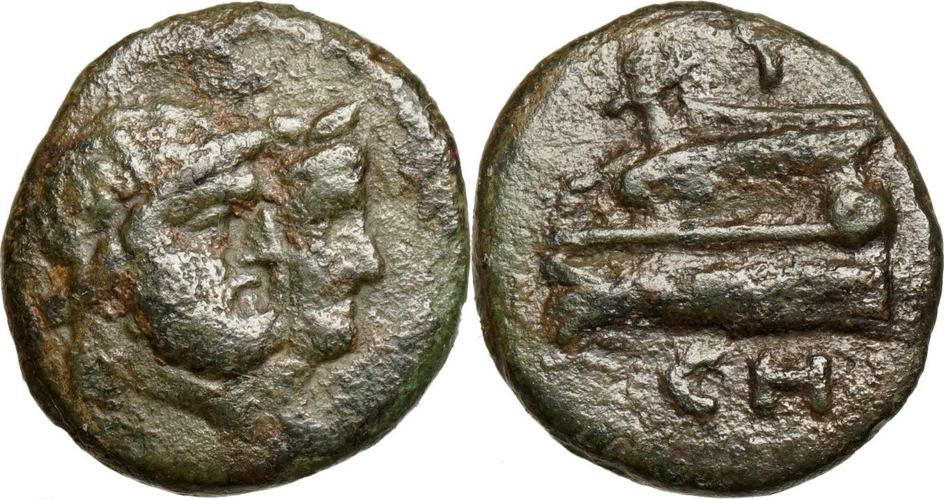 Phoenicia, Arados (~200 BCE) AE Zeus and Hera, Prow ss | MA-Shops