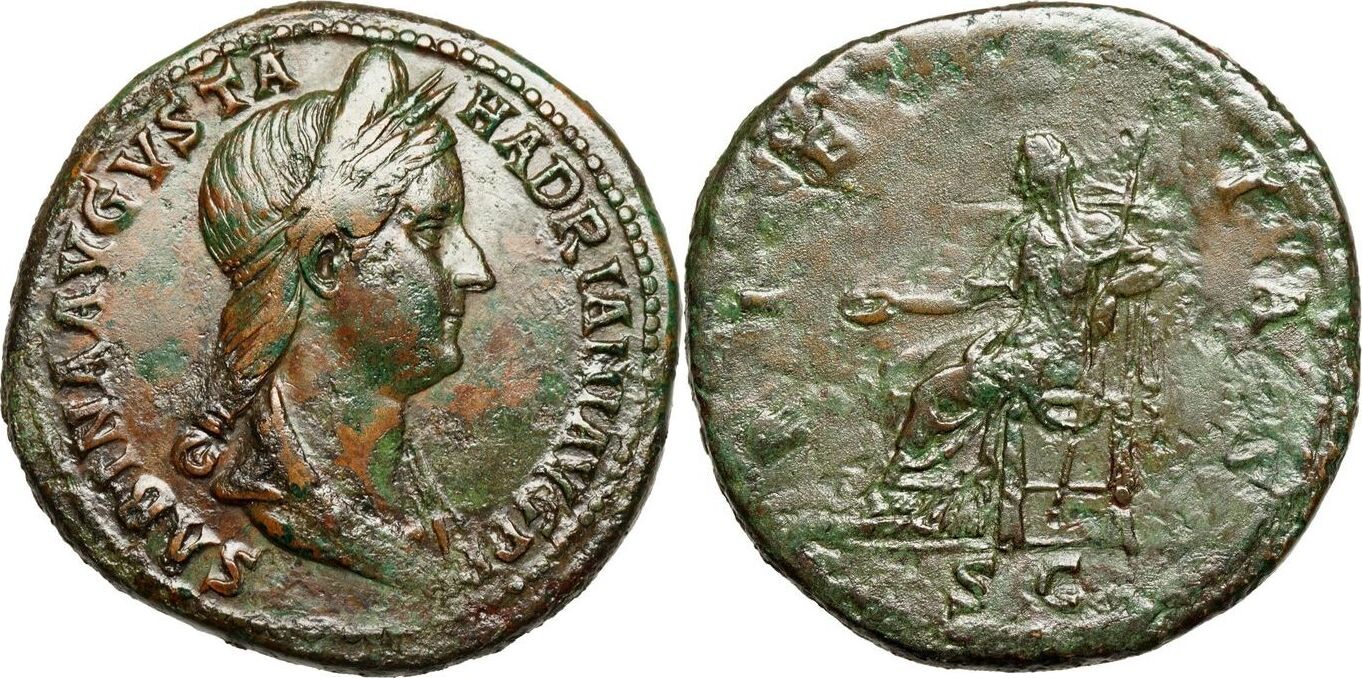 Sabina (128-137) Sesterz ss+, geglättet | MA-Shops