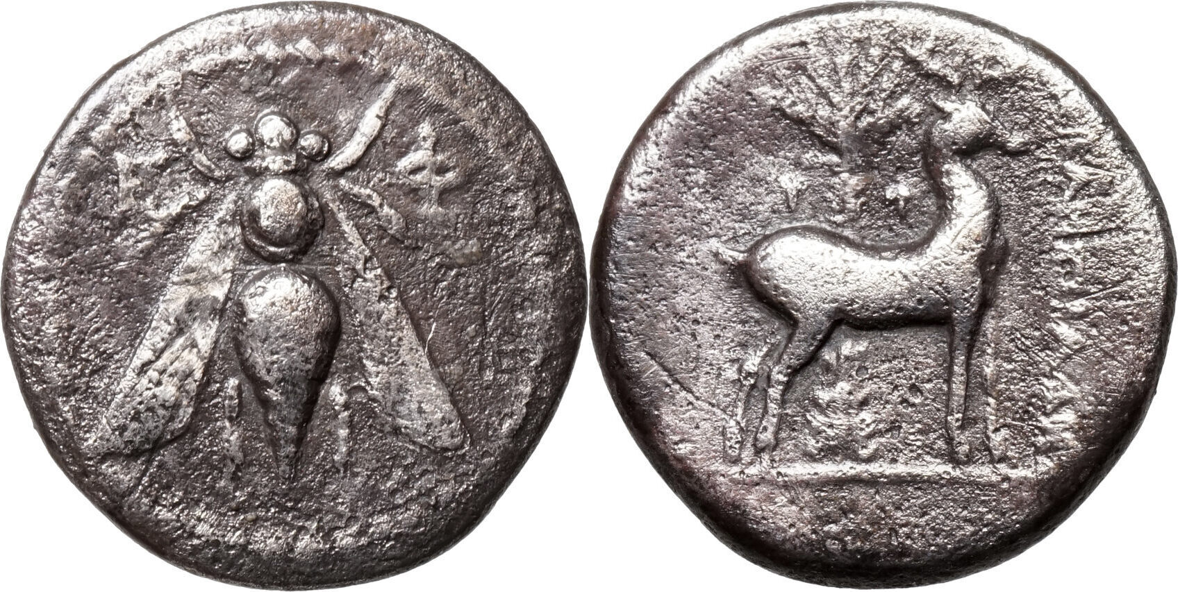 Ionien, EPHESOS (~202-150 BCE) AR Drachme Apollonides Mag.? BIENE ...