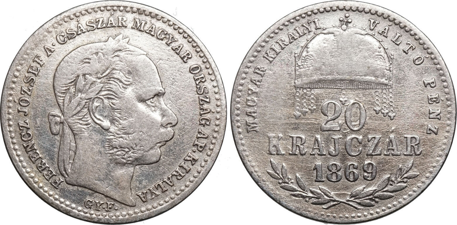 Franz Joseph I. (1848-1916) 20 Krajczar 1869 GYF ss- | MA-Shops