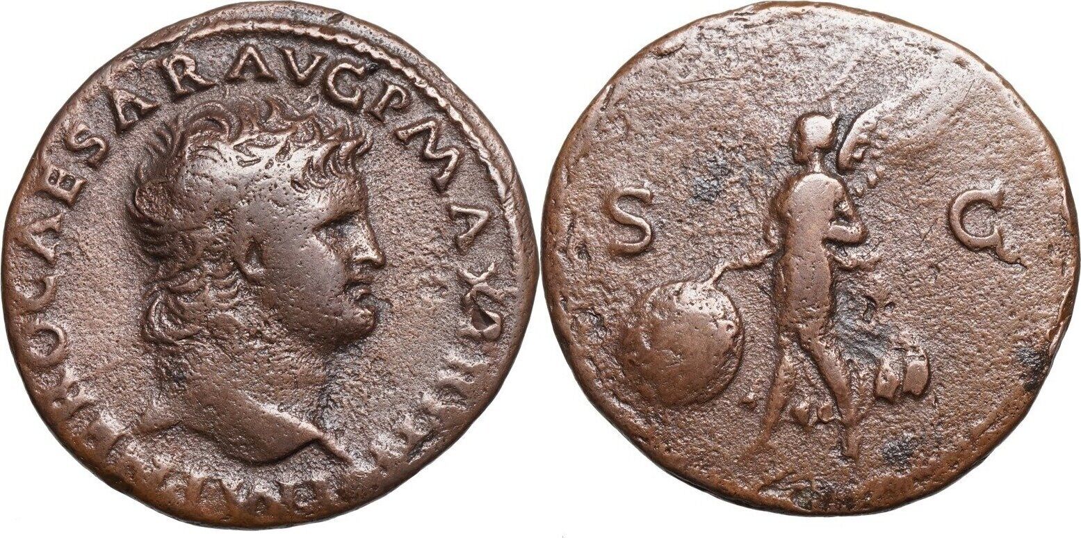 Nero (54-68) AE As Rom, VICTORIA mit Schild ss | MA-Shops