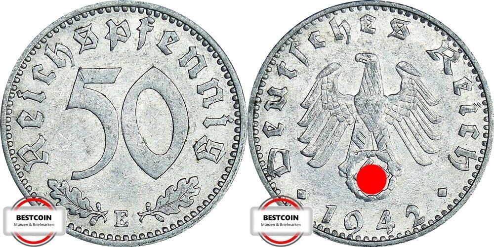 DEUTSCHLAND 50 Reichspfennig 1942 E J 372 - geprägt im Dritten Reich VZ | MA-Shops