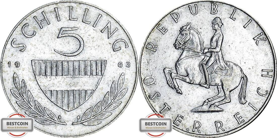 ÖSTERREICH 5 Schilling 1963 SS | MA-Shops