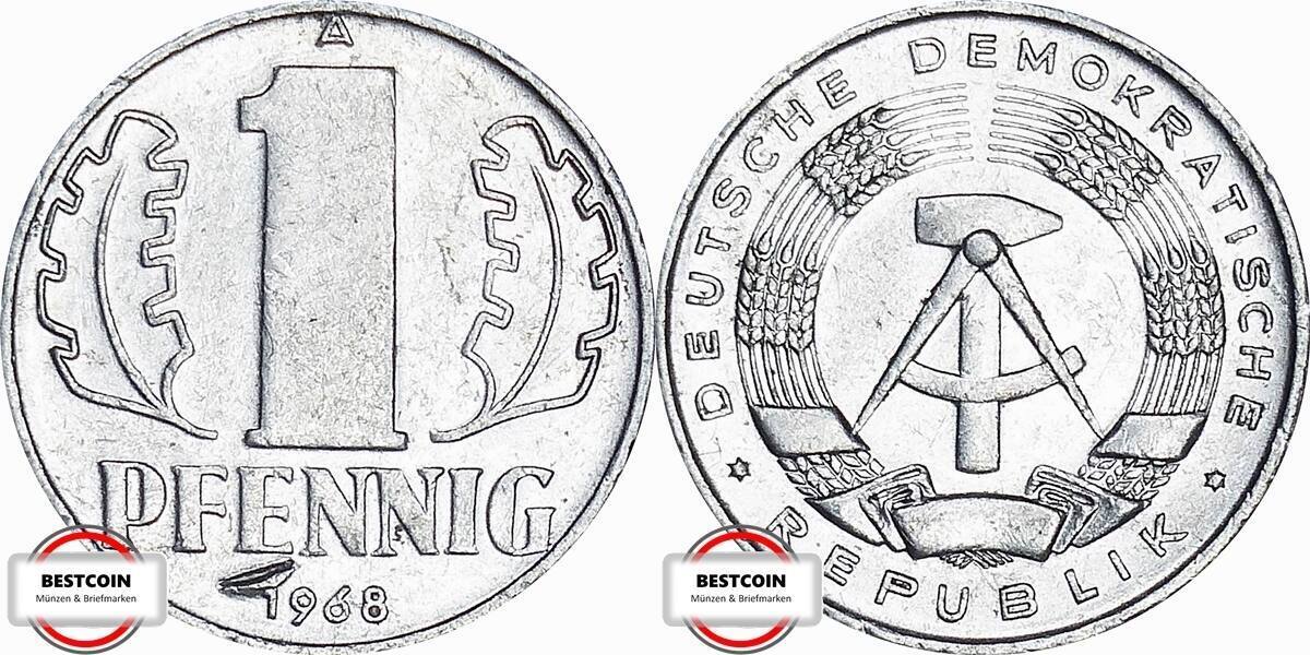 1 Pfennig 1966 A J 1508 - Kursmünze der DDR VZ+ F | MA-Shops