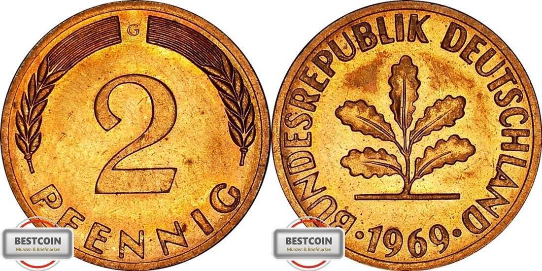 BRD 2 Pfennig 1969 G J 381 STG | MA-Shops