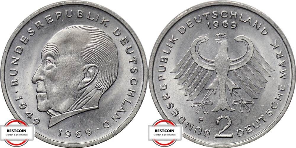 BRD 2 DM 1969 F J 406 - Konrad Adenauer STG | MA-Shops
