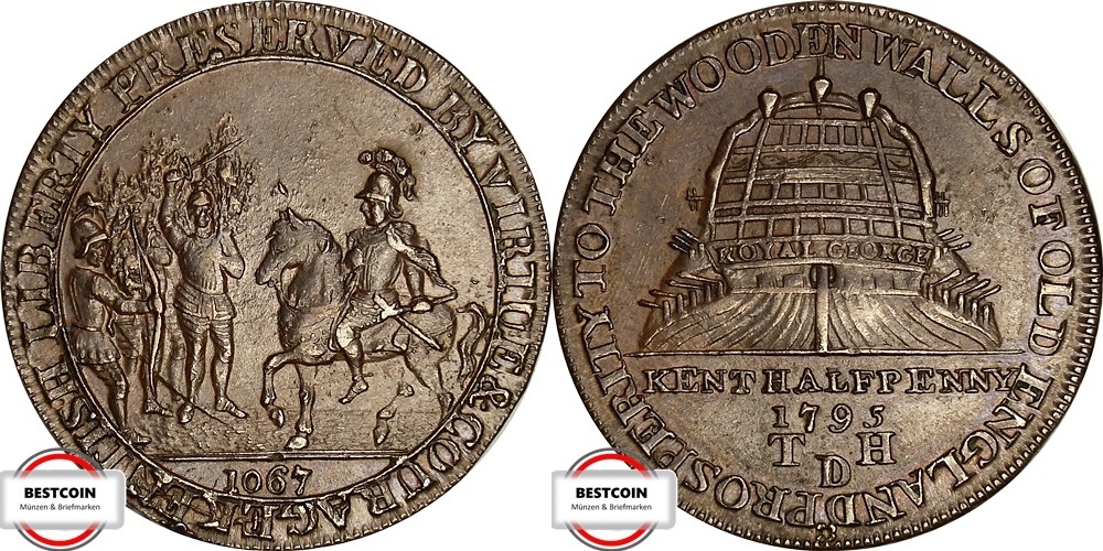 ENGLAND 1795 A Atkins S50, 12a - British Token 18th Thomas Haycraft ...