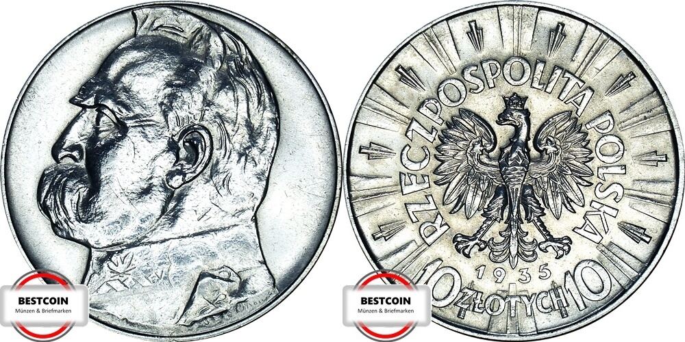 POLEN 10 Zloty 1935 PL 29 - Jozef Pilsudski VZ | MA-Shops