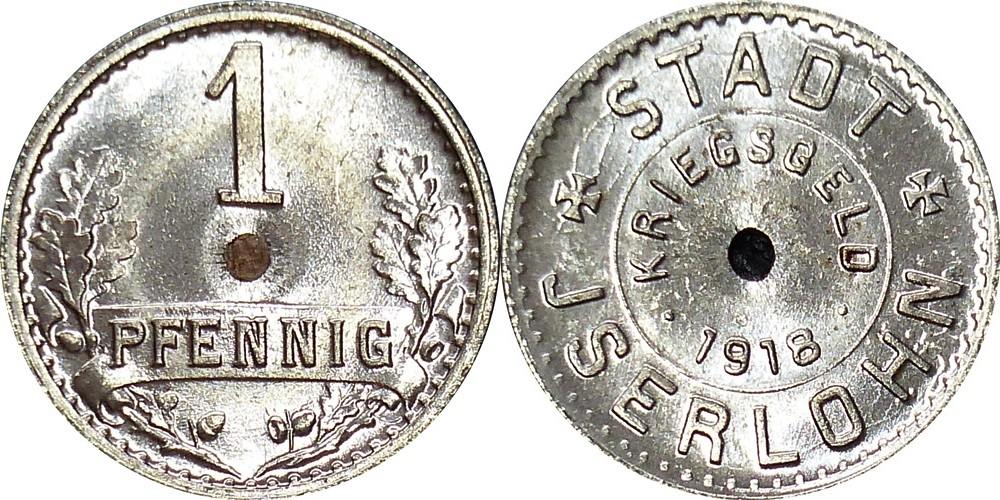 DEUTSCHLAND 1 Pfennig 1918 Funck 228.6 - Notgeld der Stadt Iserlohn ...