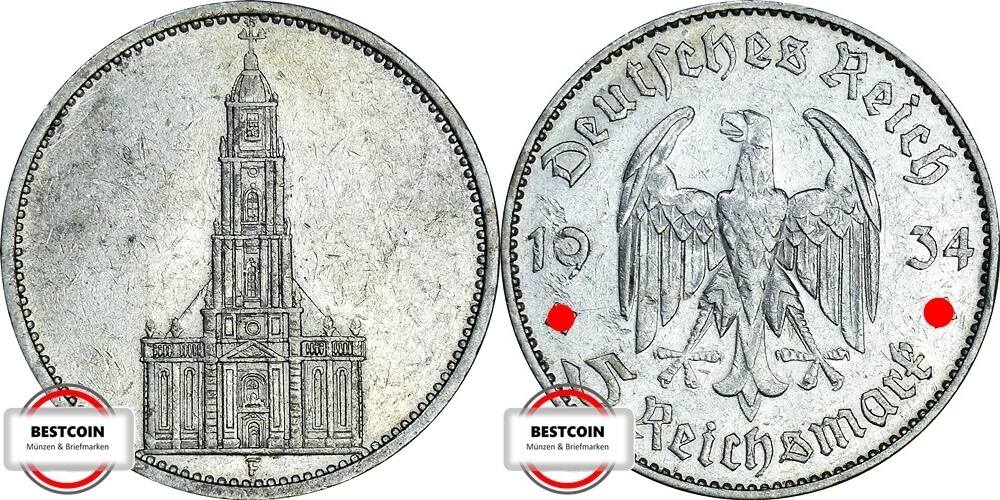 Deutschland 5 Reichsmark 1934 F J 357 Garnisonkirche Von Potsdam Vz