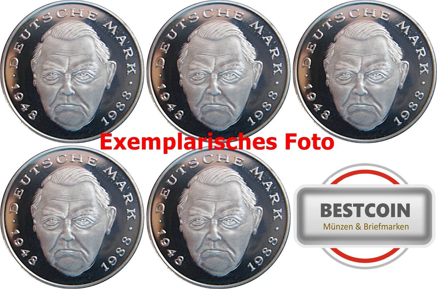 BRD 2 Mark 1997 ADFGJ J 445 - Kursmünze - kompletter Satz - Ludwig ...