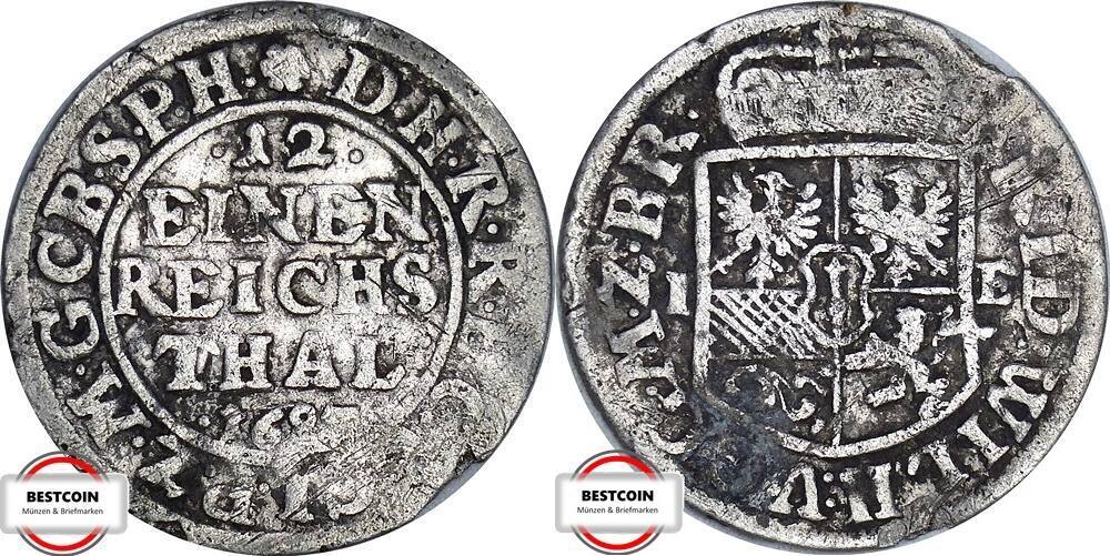 BRANDENBURG-PREUSSEN 1/12 Reichsthaler 1687 IE Schrötter 926 - geprägt ...