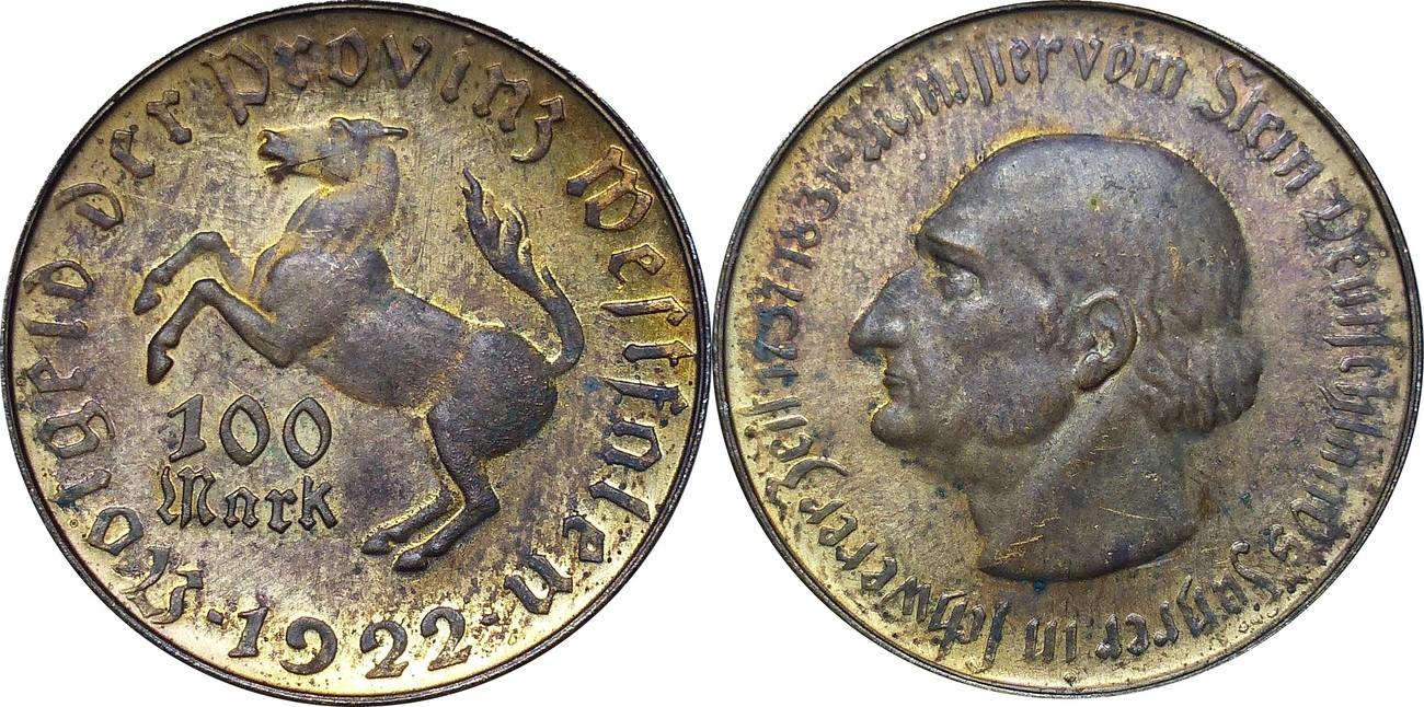 100 Mark 1922 J N14 Notgeld Westfalen VZ-STG | MA-Shops