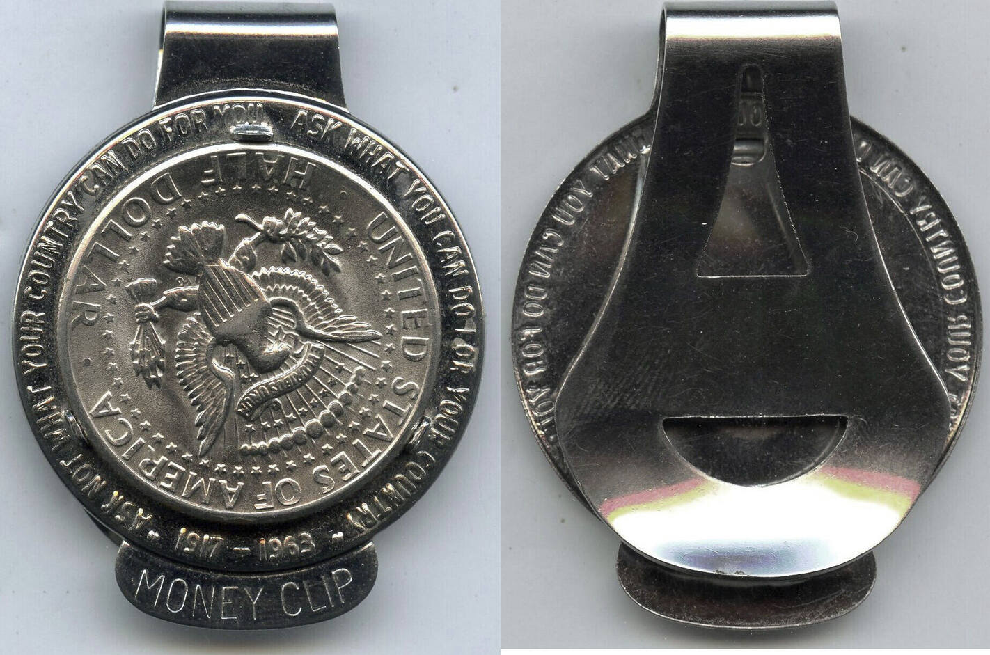 USA Half Dollar President John F Kennedy Memorial Money Clip & Coin JFK ...