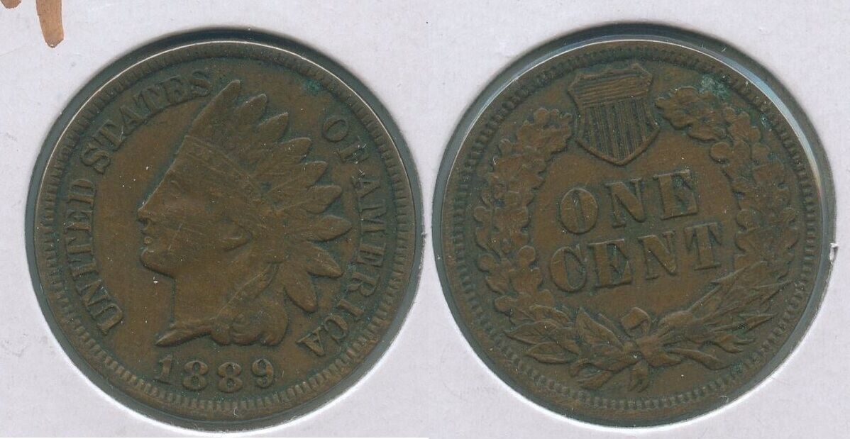USA Indian Head Cent 1889-P Penny 1c Philadelphia Mint - KR101 | MA-Shops