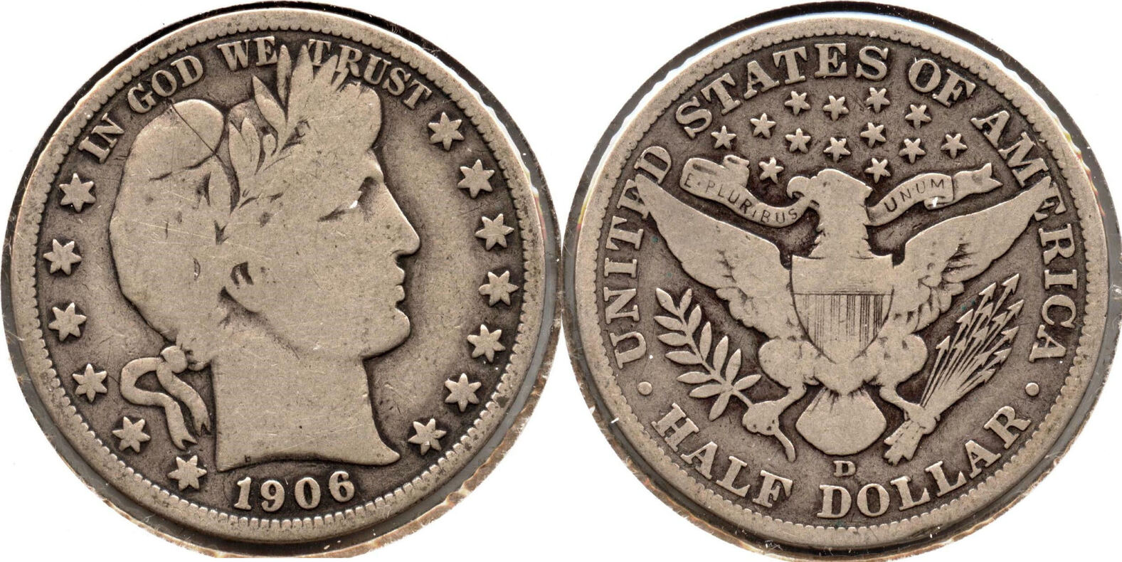 USA Half Dollar 1906-D Barber Silver - Denver Mint - MC88 | MA-Shops